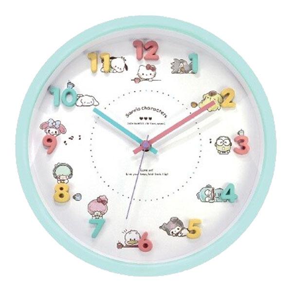 LIG-2926255サンリオキャラクターズ「アイコンウォールクロック(キャラクターズ)」大人気【サンリオ/SANRIO】グッズ☆彡人気定番アイテム《アイコンウォールクロック》♪ぷっくりと立体的な文字盤がかわいい♪カチカチならない連続秒針。...