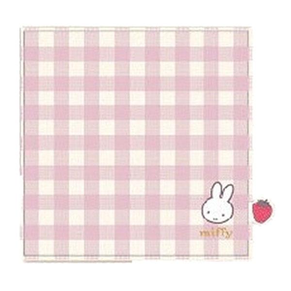 LIG-DBM2132ミッフィー「ストロベリー＆チョコレート/ガーゼギンガムタオル(ピンク)」大人気【ミッフィー/MIFFY】グッズ☆彡人気アイテム《ガーゼタオル》かわいいギンガムチェック柄♪■サイズ：W250×H250mm■生産地：中国■...