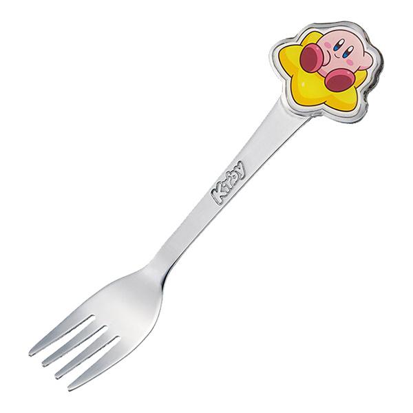 SKT-679209星のカービィ「ステンレス子供フォーク(ダイカット)」柄に可愛いキャラクターの付いたステンレス製フォーク。食洗機で洗える。煮沸消毒は不可。■サイズ：約25×140mm■生産地：中国■素材・成分：金具/ステンレス鋼 (エポキ...