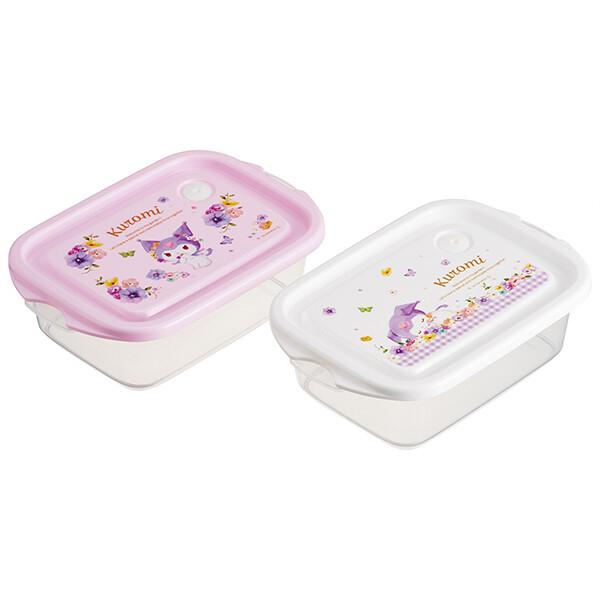 SKT-721304クロミ「パステルビビッドな水彩花柄/シールボックス500ml 2個入」エアーバルブ付きでフタをしたまま電子レンジOKな保存容器の2個セット。スタッキングOKなので、フタを外して本体を重ねればコンパクトに収納できる。フタの...