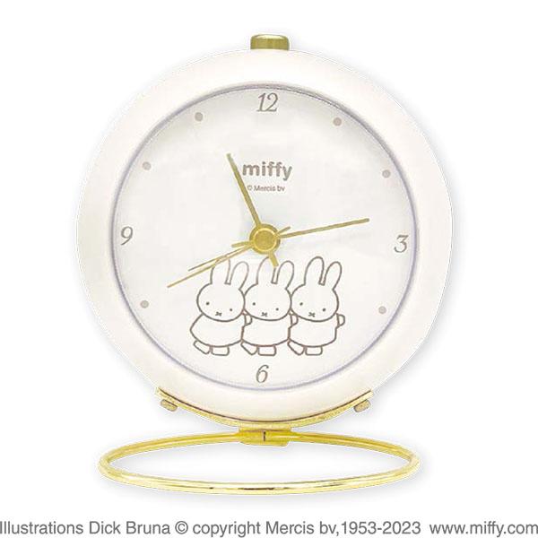 TSF-MF5520439IVミッフィー「リングクロック(アイボリー)」コロンとしたフォルムがかわいい、ラグジュアリーなインテリアクロックです！■サイズ：約H110×W100×D68mm■パッケージサイズ：約H135×W103×D70mm■...