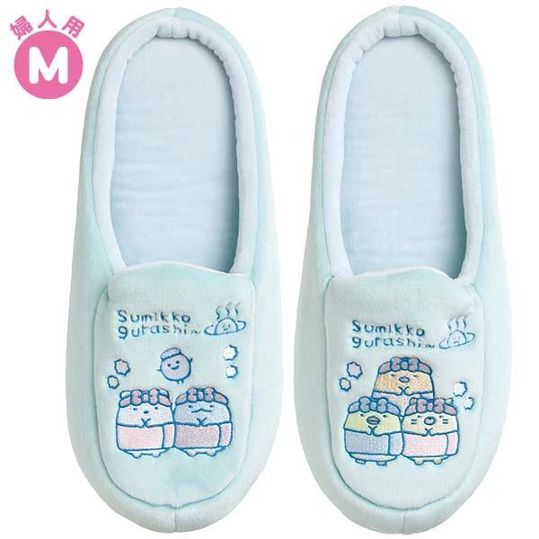 TSG-KG04902San-X すみっコぐらし「リラックマ＆すみっコぐらしの湯(2022/07)/ルームシューズ(KG04902)」もちもちした履き心地が癒される♪ルームシューズができました☆お風呂を楽しんでいるすみっコたちがかわいいデザ...
