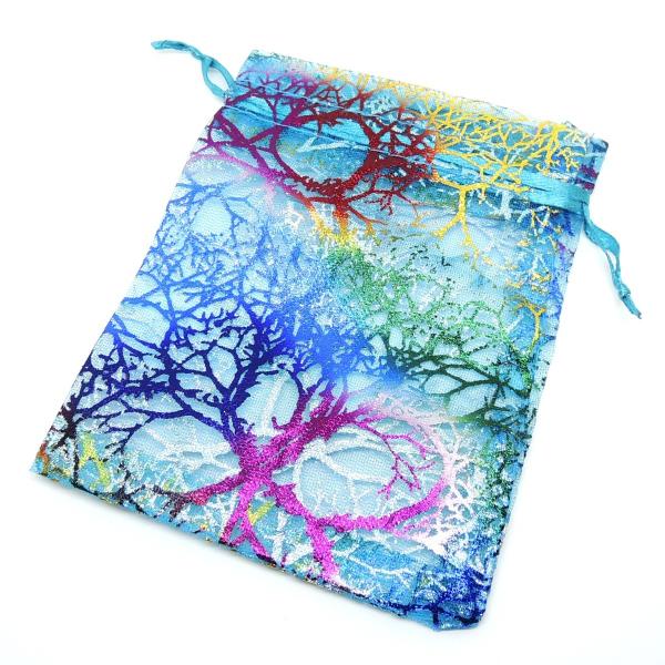 サンゴ柄の、オーガンジーの小袋。1枚単位での販売です。小さな石の収納や、贈り物のパッキングに使用できます。※使用した布の位置により、柄は全て異なっています(2枚目の写真をご覧ください)。※海外製の業務用品ですので、縫製が雑な場合があります。...