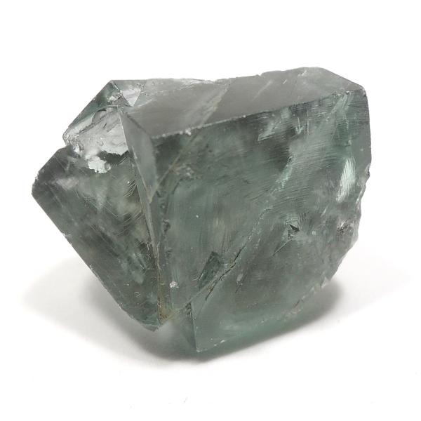 イギリスはレディアナベラ鉱山産の、フローライト(蛍石)の標本。紫外線を当てると非常に強く蛍光します。青色になっている写真は、長波のLEDブラックライトを当てて撮影しています。太陽光でも僅かに青く蛍光します。フローライトはハロゲン化鉱物の一種...