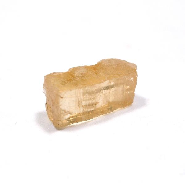 ブラジル産の、トパーズ(黄玉)の標本。珪酸塩鉱物の一種で、色合いの美しいものは宝石として加工されます。こちらはインペリアルトパーズと呼ばれるタイプのものです。黄色や桃色、青、無色透明など様々な色で産出しますが、宝石としては黄色のものが珍重さ...