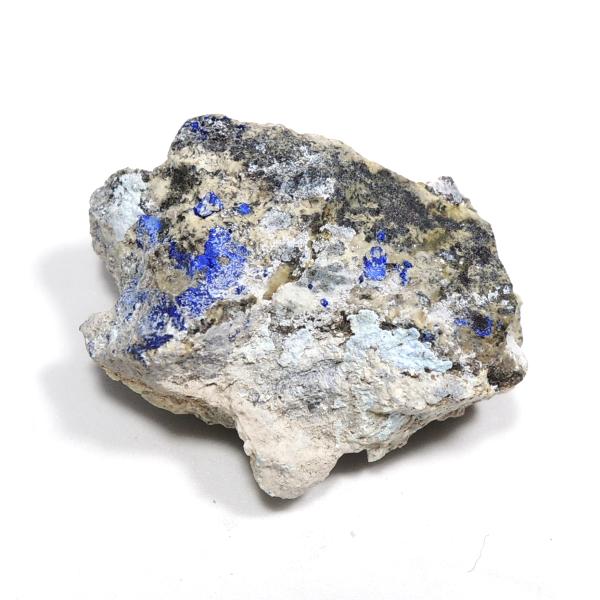 比較的珍しい鉱物、カラハナイト(カラハン石)の標本。原産地標本です。青色の部分がカラハナイトです。銅とマグネシウムの炭酸塩鉱物で、キャラハナイト(キャラハン石)、カラガナイト(カラガン石)とも呼ばれます。名前は、ニューメキシコ鉱山局局長だっ...