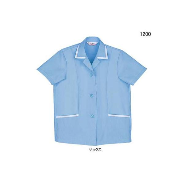 1200製品制電半袖スモックS・サックス016自重堂帯電防止JIST8118適合商品帯電防止素材使用・長い間、ワーカー達から愛され続けているユニフォーム。夏の作業を快適にこなせる素材や機能性、着心地を実現。・着れば着るほど良さがわかる愛らし...