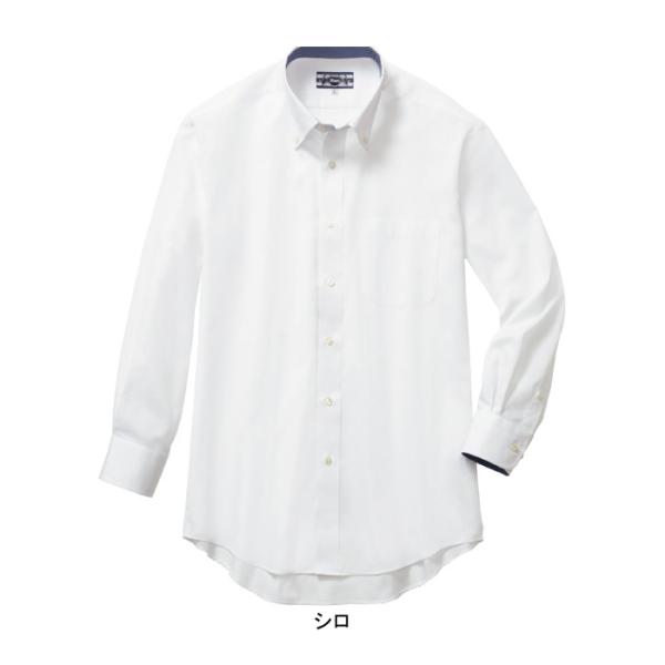 「商品説明」・春夏用・素材：先染めドビーストライプ・混率：ポリエステル50%綿50%・特徴：ちらっと見えるギンガムチェックがさりげないアクセント、ボタンダウンがノーネクタイの衿元を引き立てます、カフス裏に配したギンガムチェックが折り返した時...