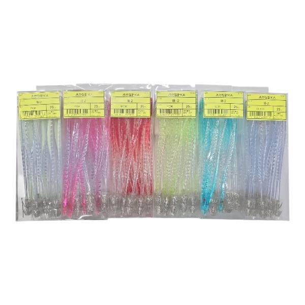 さかな針KA 18cm 4本立 2段針　各カラー 25本（1ケース単位）販売※1本あたり230円（送料除く）347-968 さかな針KA 18-2 FKR 夜光/ケイムラ/ラメ 347-944 さかな針KA 18-2 PKR ピンク/ケイム...