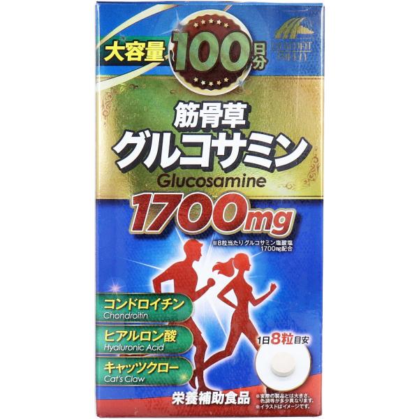 コンドロイチン・ヒアルロン酸・キャッツクロー1日目安量8粒当たり、グルコサミン塩酸塩を1700mg配合し、さらに一緒に摂取したい筋骨草エキス末、コンドロイチン硫酸、ヒアルロン酸、キャッツクローエキス末を配合した栄養補助食品です。