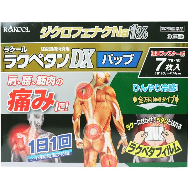 【セルフメディケーション税制対象品】商品名の頭に★マークを記載しております。●肩、腰、筋肉の痛みに●ひんやり冷感●ラク〜にはがせてペタンとはれるラクペタフィルム●1日1回24時間効果が持続●全方位伸縮タイプ●7枚入(7枚×1袋)保湿ファスナ...