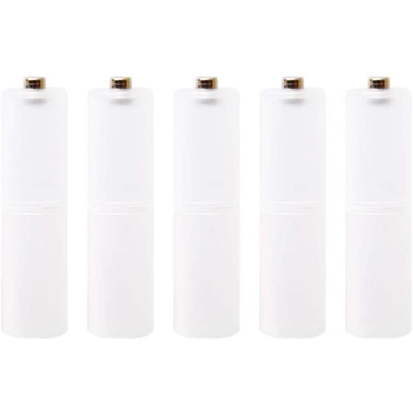 単4乾電池をスペーサーに入れるだけで、単3乾電池として使用できます。お得な５本セットです。【商品詳細】・サイズ：約直径：1.4×長さ：5cm、重さ：約4g（端子部含む）。いざという時のために、ストックしておくと便利です。何も複雑ではなく、単...