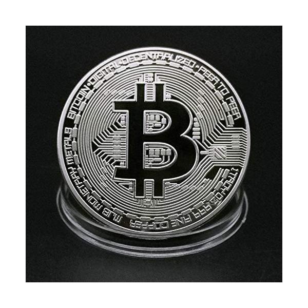 【商品仕樣】■素材：金属製。メッキ。■サイズ：直径：約40mm　厚さ：約1.5mm　重量：約20g■色：シルバー■セット内容： コイン×1【特徴】バーチャルの通貨であるビットコインをイメージした商品です。メッキ合金製で、高強度で耐久性があり...