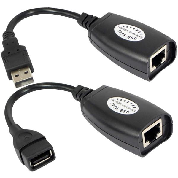 サイズ：約68 X 29mm。延長可能距離：約45〜50m。カラー：ブラック。セット内容：USBエクステンダー送信側X1、USBエクステンダー受信側X1USBカメラ、プリンタ、Webカメラ、キーボード、マウス拡張機能、その他のUSBデバイス...