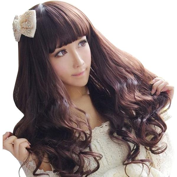 【セット内容】 ウィッグ、ヘアネット1枚付き。【素材構成】100%高温糸高級ファイバーです。前髪：約16cm 後髪：約65cm。【カラー】ブラウン。【軽量設計】：弾力性に優れた軽量・通気性のあるウィッグなので、夏に長時間着用してもムレなく快...