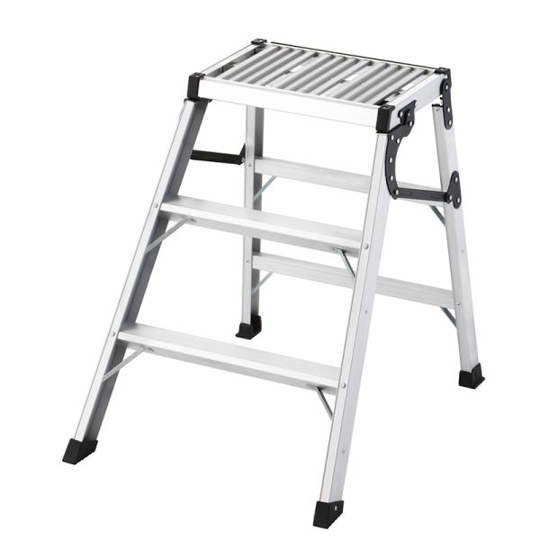 折りたたみタイプの作業台！商品特徴折りたたみ作業台。正面昇降型の天板幅広軽量タイプ。最大使用質量：100kgアルミ、折りたたみ式。