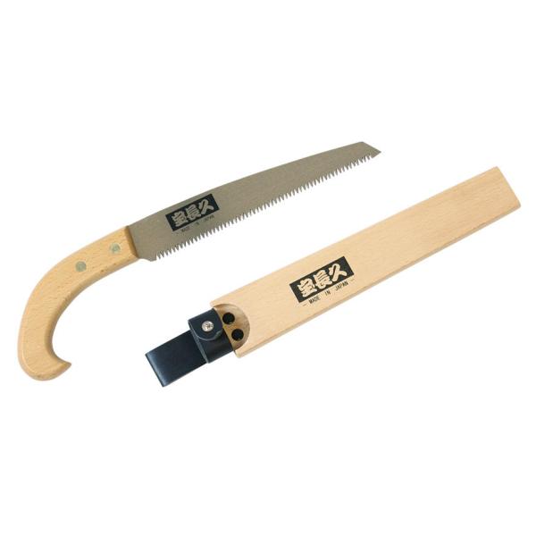 ＜用途＞・生木の剪定、工作等に。＜特長＞・収納や持ち運びに便利な鞘付タイプ。・鋸身は焼入鋼帯を使用。・刃先に衝撃焼入れを施すことにより、硬度、切れ味、持続性アップ。・グリップ部と鞘はブナ材にニス塗りを施しております。・目立ては江戸目の普通目...