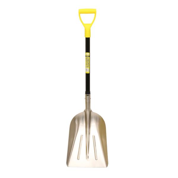 ＜商品用途・特長＞・除雪作業や農作業、畜産関係などで、たくさんすくう作業に適しています。・頭部(すくい部)はアルミニウム合金を採用。軽量で耐食性・耐摩耗性に優れています。