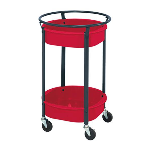 全方向どこからでも握れる全周取手。改正RoHS10物質対応＜商品特徴＞・カドが無く人に優しいまるいワゴン！・タテヨコの向きが無く、どこからでも握れて使いやすい。・絞り加工の一体構造により油漏れのない棚板を採用。・機械周り、ライン作業の補助テ...