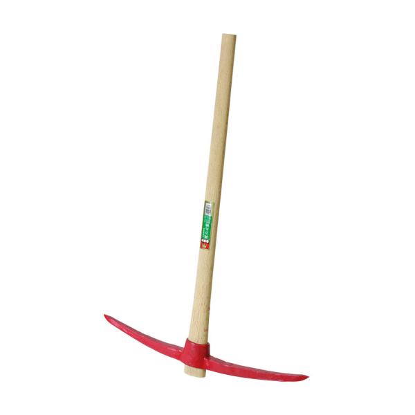 用途・掘り起こし、粉砕作業。特長・ワンピース製(無溶接一体加工)を採用。・ツル部は炭素鋼S45C相当を使用し、熱処理(強度が上がる、磨耗に強くなる)を行っています。・木柄は使うほどに手になじむ厳選された樫(かし)材を使用。・頭部と柄のセット...