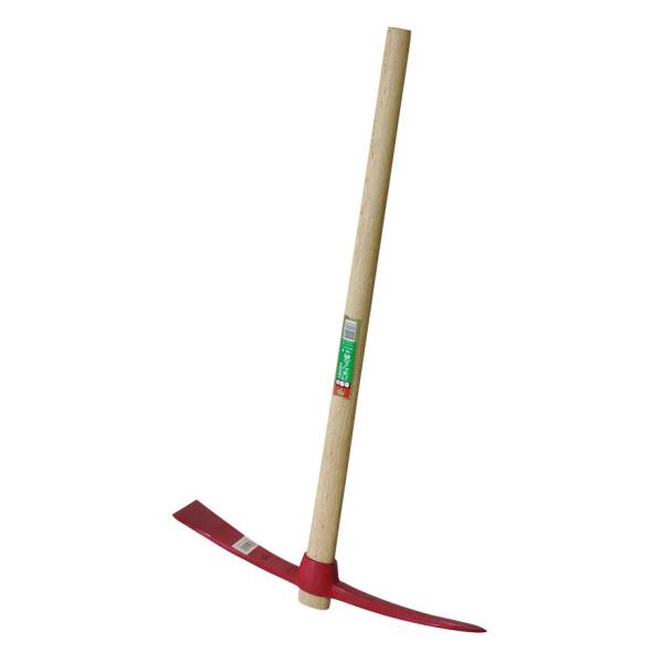 用途・掘り起こし、粉砕作業。特長・ワンピース製(無溶接一体加工)を採用。・ツル部、バチ部は炭素鋼S45C相当を使用し、熱処理(強度が上がる、磨耗に強くなる)を行っています。・木柄は使うほどに手になじむ厳選された樫(かし)材を使用。・頭部と柄...