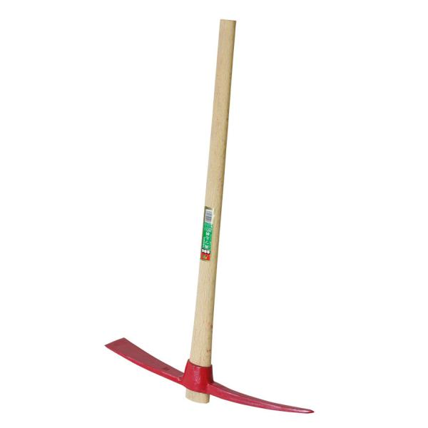 用途・掘り起こし、粉砕作業。特長・ワンピース製(無溶接一体加工)を採用。・ツル部、バチ部は炭素鋼S45C相当を使用し、熱処理(強度が上がる、磨耗に強くなる)を行っています。・木柄は使うほどに手になじむ厳選された樫(かし)材を使用。・頭部と柄...