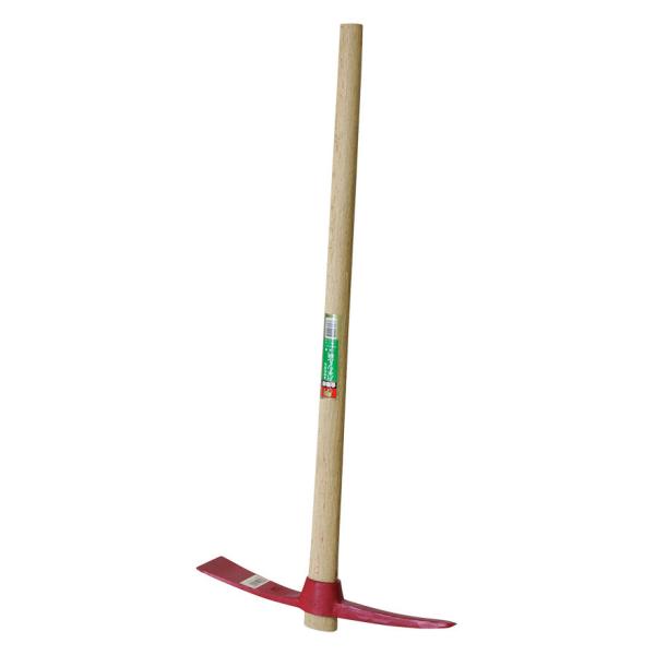 用途・掘り起こし、粉砕作業。特長・ワンピース製(無溶接一体加工)を採用。・ツル部、バチ部は炭素鋼S45C相当を使用し、熱処理(強度が上がる、磨耗に強くなる)を行っています。・木柄は使うほどに手になじむ厳選された樫(かし)材を使用。・頭部と柄...