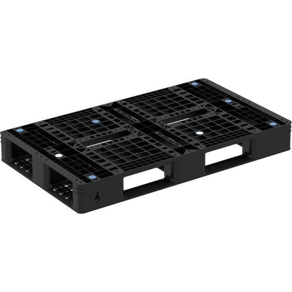 商品特徴・40ｆtコンテナ及び4tonウイング車への積載効率の良い片面四方差しパレットです。・裏面はハンドパレットトラックの使用を考慮し「田」の字構造の形状とし、フォークキャスターの逃げ孔を設置しています。