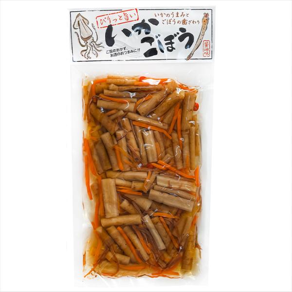 いかの旨みと香り豊かなごぼうを、食べやすい細切りにして唐辛子でピリッと辛く仕上げた「いかごぼう」です。コリコリとしたいかの食感と、シャキッとしたごぼうの歯ごたえに人参甘みと唐辛子のピリッとした辛さが絶妙に調和し、噛むほどに素材の美味しさが広...