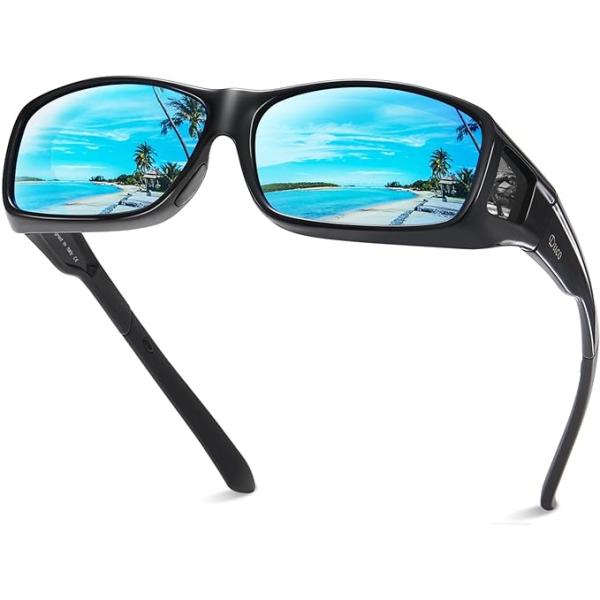 メガネの上にかけられるオーバーサングラス、近視、遠視、老視の眼鏡かけた人もご利用できます。ゆったりとした構造で圧迫感がありません。小型〜中型のスクエア、ラウンド、ウェリントン型などのレンズ幅が小さいタイプに対応。UVカット機能があり、目元を...