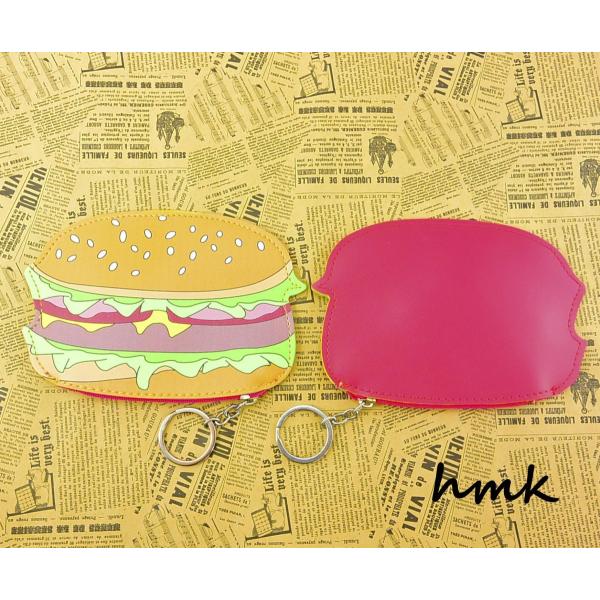 イラスト風ハンバーガーをPUにプリントしポーチ（小物入れ）にしました。コインケースとしても化粧品小物入れとしてもOKです。プレゼントにもおすすめ☆SIZE：約14.5cm×10.0cm正面：ハンバーガー裏面：無地品番：PP01157-88※...