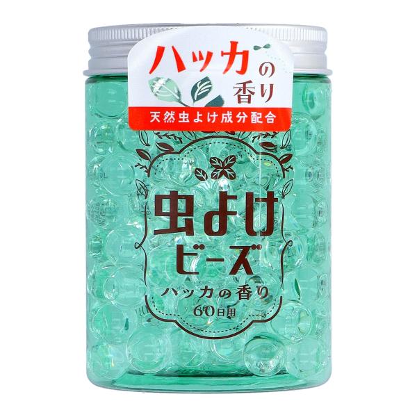 ●天然精油を使った虫よけ●対象害虫はユスリカ、チョウバエ●お部屋や玄関(屋内側)に置くだけ●成分＜ハッカ＞ハッカ精油、植物性消臭剤、吸水性樹脂、界面活性剤●原産国中国ウエ・ルコ WELCO 虫よけビーズII 60日用 ハッカの香り 200g...