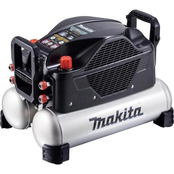 【メーカー】makita　マキタ【品名】エアコンプレッサ　高圧専用【型式】AC500XGHB【仕様】●タンク容量：16L●高圧専用：4口●タンク内最高圧力：46気圧●静音：有