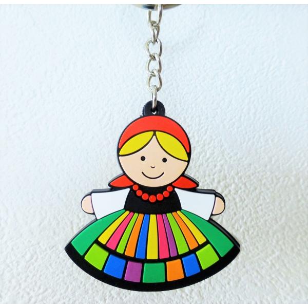 【発売日：2021年03月22日】■ポーランド（Rzeczpospolita Polska )(Poland)より輸入いたしました。民族調のコスチュー厶を着た女の子のマスコット付き、キーホルダーです。片面だけではなく、反対側の面も、同じ女の...