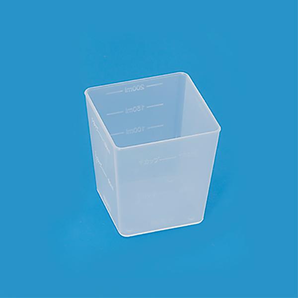 4種類の目盛りで、普通のお米、無洗米の他に小麦粉、水が計量できます。