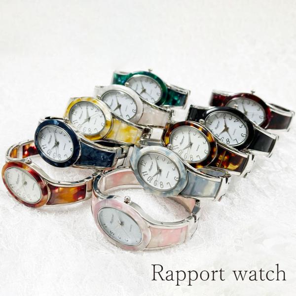 人気のオーバルバングルウォッチ、シルバーフレームのワイドタイプです。◆ワイドタイプサイズ：時計部分縦約3.6cm 横約2.8cm　バングル内周約16.5cm◆ケースの素材：ステンレス◆バンドの素材：合金　合成樹脂　ロジウムメッキ◆ムーブメン...