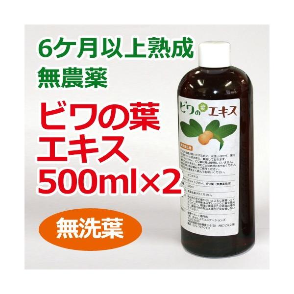 見た目が薄いビワエキス（無洗葉）500ml×2本