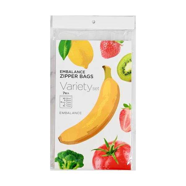 ■商品名：EMBALANCE ZIPPERBAGS Variety set■内容量：7枚入（XS2枚、S2枚、Mワイド1枚、L1枚、XL1枚）■材質：ポリエチレン（エンバランス加工）■サイズ：Variety set■厚さ：0.09mm■メー...