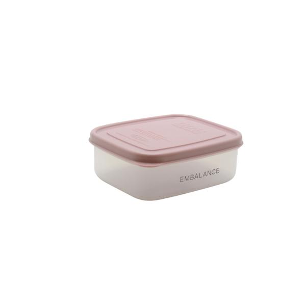 ■商品名：EMBALANCE RECTANGLE CONTAINER （レクタングルコンテナ）■内容量：370ml■サイズ：XS（幅101×奥行123×高さ45mm）■色：パステルピンク■素材：本体：ポリプロピレン（エンバランス加工）フタ：...