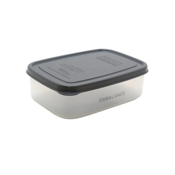 ■商品名：EMBALANCE RECTANGLE CONTAINER （レクタングルコンテナ）■内容量：590ml■サイズ：S（幅111×奥行156×高さ50mm）■色：グレー■素材：本体：ポリプロピレン（エンバランス加工）フタ：ポリエチレ...