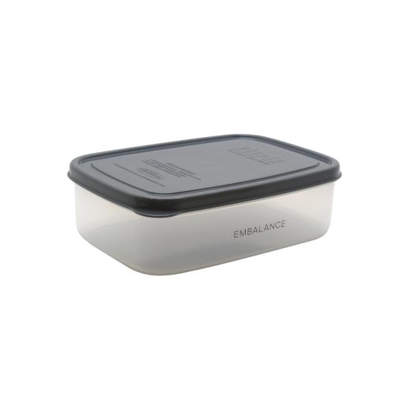 ■商品名：EMBALANCE RECTANGLE CONTAINER （レクタングルコンテナ）■内容量：870ml■サイズ：M（幅127×奥行179×高さ55mm）■色：グレー■素材：本体：ポリプロピレン（エンバランス加工）フタ：ポリエチレ...