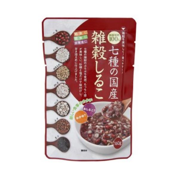 ■商品名：七種の国産雑穀しるこ■内容量：160g■メーカー：東海農産■賞味期限：製造日より1年■原材料：砂糖（国内製造）、小豆、もち米、発芽玄米、押し麦、はと麦、赤米、黒米、食塩■商品詳細：七種の国産雑穀と南西諸島の島砂糖、宮古島の雪塩だけ...