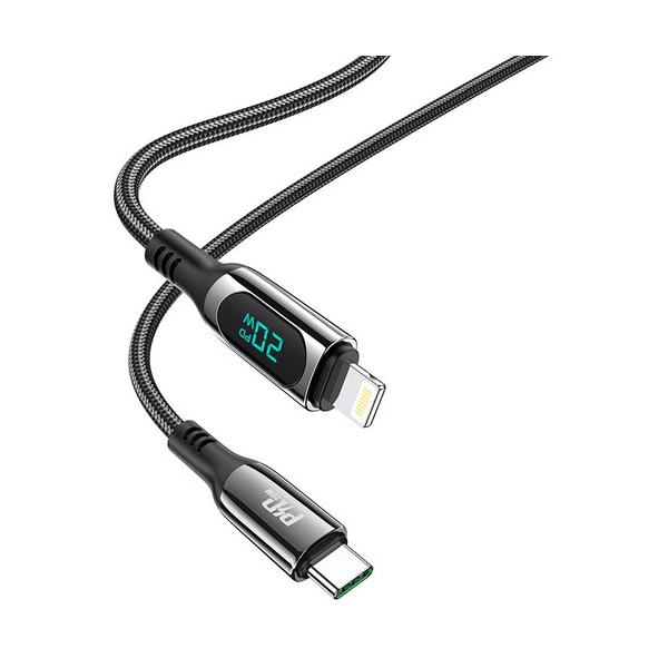 使用電力をコネクターにワット(W)表示できるデジタル電力計内蔵ケーブル