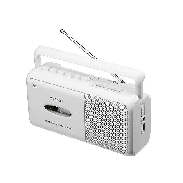 キャリーハンドル付きシンプル機能のモノラルラジカセ