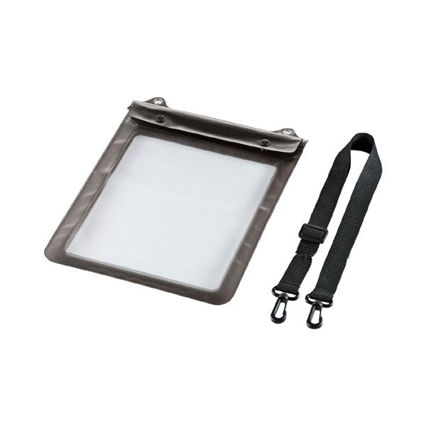 ●サイズ　外寸:W250×D5×H335mm　内寸(参考収納寸法):W192×D20×H275mm  ストラップ長さ:約55〜100cm  重量:約85g　　●材質　PVC　●対応機種　10.1型までのタブレットPC●防水規格　IPX6  ...