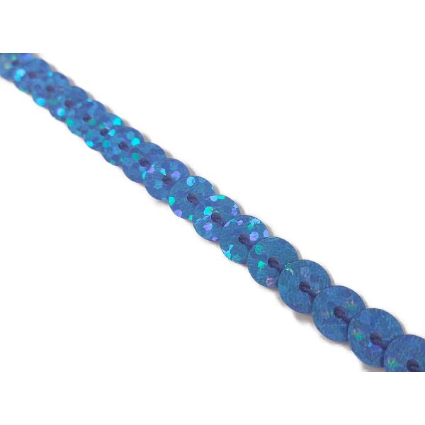 【当日出荷商品】<br>サイズ 幅0.6cm×長さ3ｍ巻き色 青色：ブルーたっぷり3m巻きのスパンコールテープです。青色（ブルー）のスパンコールテープがキラキラ。スパンコールについたラメが輝きを増し、光があたるとキラキラに輝きま...