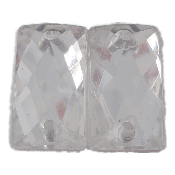 【当日出荷商品】<br>サイズ 0.8×1.4cm_25個入り色 クリスタルクリスタルのビジュー（アクリルビーズ ラインストーン）です。両脇に穴が２つ空いていますので、こちらから縫いつける形でリメイク・手芸にご利用ください。キラ...