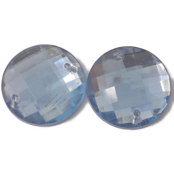 【当日出荷商品】<br>サイズ  1.6×1.6cm_14個入り色  青（ブルー）青（ブルー）のビジュー（アクリルビーズ ラインストーン）です。両脇に穴が２つ空いていますので、こちらから縫いつける形でリメイク・手芸にご利用くださ...