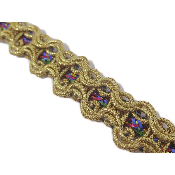 【当日出荷商品】<br>サイズ 幅1.3cm×長さ3ｍ巻き色 金色（ゴールド）金色（ゴールド）のブレードです。シンプルな手芸作品の制作にお勧めでございます。現品処分品のため多少の難が有る場合がございます。