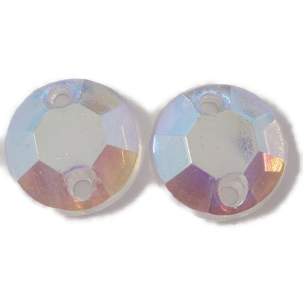 【当日出荷商品】<br>サイズ 0.7×0.7cm_16個入り<br>色 クリスタル（オーロラ）<br><br>クリスタルのビジュー（アクリルビーズ）です。両脇に穴が２つ空いていますので、こち...